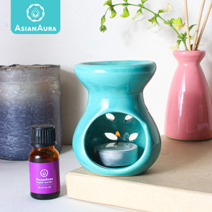 Home Crafts Ceramic Aroma T-Light Diffuser with 2 10 ML Aroma Oil and 1 ...