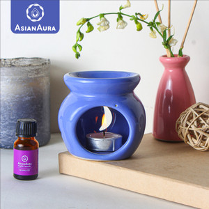 Home Crafts Ceramic Aroma T-Light Diffuser with 2 10 ML Aroma Oil and 1 ...