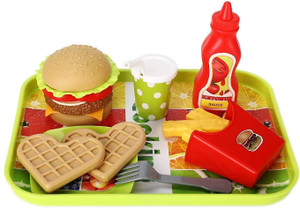 GOLDEN-BRIGHT Kitchen Fast Food Set Like Burger, French Fries, Ketchup ...