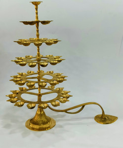 Harathi Om Pooja Shop Step Aarti Diya in brass - Big Prayer Lamp by ...