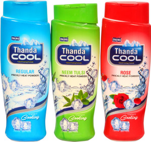ENAUNIQ Thanda Cool Prikly heat powder 150g (Tulsi,Regular,Rose ...