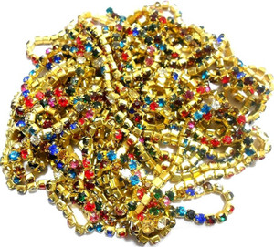 Atifa embroidery material 12 ss stone chain all super bright glittering ...