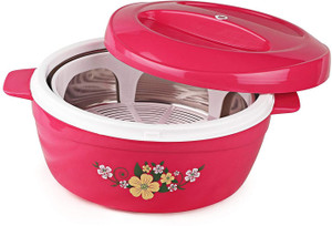 cello Roti Plus Plastic Casserole with Lid, 2500ml, Pink (Floral ...