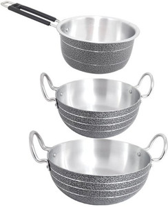 bartan hub Cookware Set of 4 ( Kadhai 4 Litter , Kadhai 2.5 Litter ...