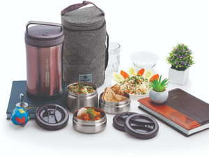 Flipkart.com | Homecare LUNCH BOX 1.7L 3 Containers Stainless Steel ...