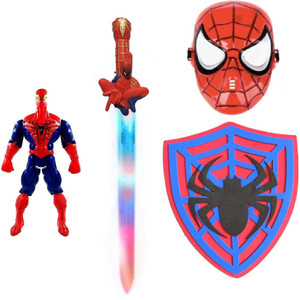 IndusBay SuperHero Spider Weapon Set Light and Sound Sword & Shield ...