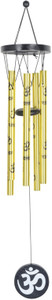 Varanasi Enterprises Feng shui metal wind chime 5 golden pipes with Om ...