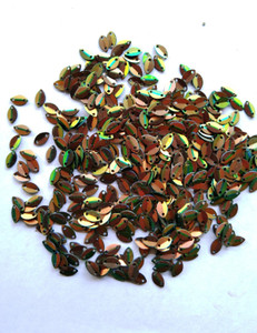 Atifa embroidery material 8x4mm marquise shape green shadow both side ...