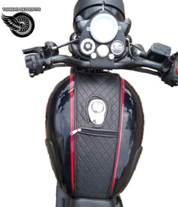 TURISMO PREMIUM LEATHER FINISH BULLET TANK COVER Strap Royal Enfield ...