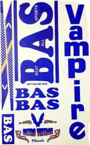 BAS DG BAS Vampire RETRO VINTAGE CLASSIC CRICKET BAT STICKER Bat ...