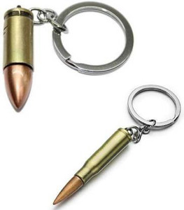 LKDS Bullet Shaped Metal Keychain keyring|Rifle Gun Bullet 3D Design ...