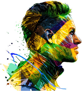 Stickerberry 61 cm Neymar Face Sticker Wall Sticker for Living Room ...