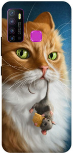 SAVETREE Back Cover for Infinix Hot 9,Infinix X655D Cat Eat Mouse Back ...