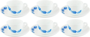 cello Pack of 12 Opalware Oplaware Glass Queen Cup and Saucer Set/Tea ...