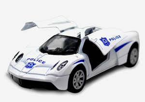 WOW toys Die Cast Metal Police car with Falcon Wing Doors on scale 1:32 ...