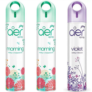 Godrej Aer Morning, Violet Spray Morning ,Violet 240 ml (Pack of 3 ...