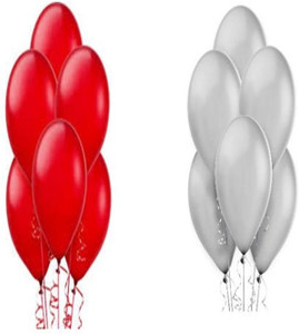 Flipkart.com | Super Easy Solid Silver and Red Balloons for Decorations ...