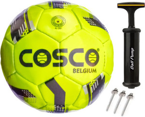 COSCO Belgium New Green Vibrant Colours Football With Pump And 3 Niddle ...