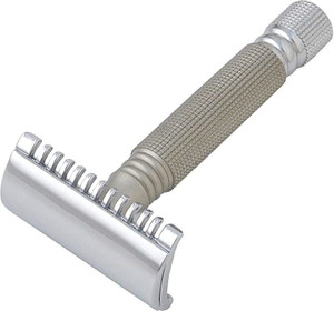 Pearl Shaving PSR Double Edge Safety Razor SSH-02 (Open Comb,Silver ...
