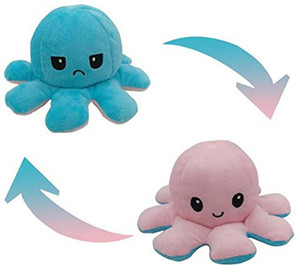 RIVOXX Reversible Cute Octopus, Mood Changing. Pack of 1 pcs. - 15 cm ...