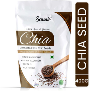 Scusate Chia Seeds, High Fibre & Protein, Ready to Eat Snack 400g Chia ...