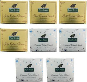 Pure Roots Gold & Diamond Cream Bleach Pack Of 8 (42gm Each) Price in ...