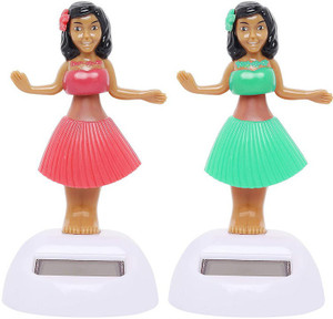 INDIAN BUCKET STUFFY Solar Powered Dancing Hawaiian Girl Decorative Toy ...