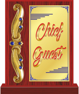 DELTA Chief Guest Logo (13 inch) Golden Color Sheet Wooden Memento with ...