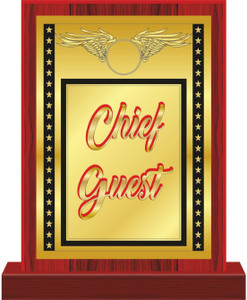 DELTA Chief Guest Logo (9 inch) Golden Color Sheet Wooden Memento with ...