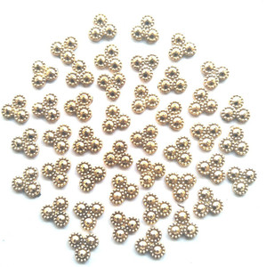 Atifa embroidery material 5mm golden metal triangle shape kundan for ...
