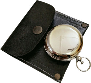 Ascent India Brass Compass Push Button Nickle With Leather Case ...