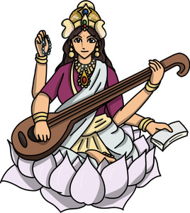 SRD 88.9 cm Saraswati Mata Self Adhesive Sticker Price in India - Buy ...