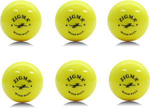 zigma Cricket Wind Ball Neon Yellow (Pack of 6) Cricket Rubber Ball ...
