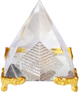 DealFry Feng Shui Glass Crystal Pyramid with Stand Amethyst Energy ...