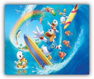 SKY DOT walt disney donald duck summer surf beach sea fish cartoon ...