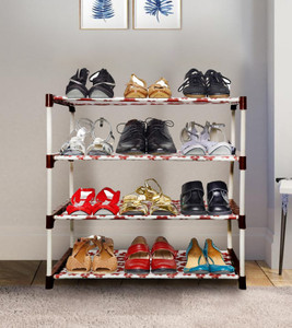 Sasimo 4-Shelf Plastic Shoe Rack Plastic Collapsible Shoe Stand Price ...