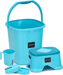 ACTIONWARE Bathroom Set Combo - 4 Pcs. (Aero Blue) 25 L Polypropylene ...