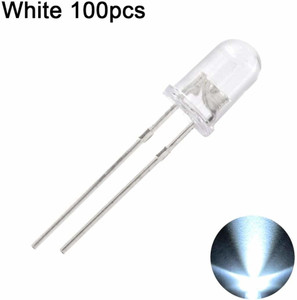 dwij collection pack of 100 white LED 5mm size and 3.7 volt for various ...