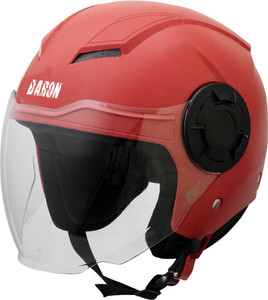 Steelbird Baron Open Face Helmet, ISI Certified Helmet in Dashing Red ...