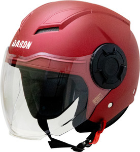 Steelbird Open Face Helmet, ISI Certified Helmet in Matt Maroon with ...