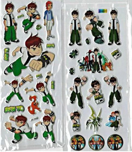 Super Easy 0.7 cm Ben10 Character Puffy 3D Cute Funny Stickers (5 ...