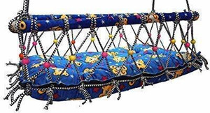 Tech Twins International Baby Cotton Blue Printed Hanging Cradle (Baby ...