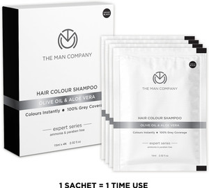 THE MAN COMPANY Hair Colour Shampoo Black - Olive Oil and Hibiscus ...
