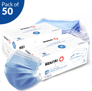 ZENIXIA Disposable 3 Ply Surgical Face Mask with Melt Blown Filter and ...