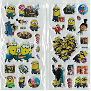 Super Easy 5 cm Minion Character Puffy 3D Cute Funny Stickers Self ...