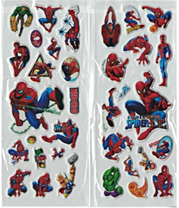 Super Easy 0.09 cm Spiderman Character Puffy 3D Cute Funny Stickers ( 5 ...