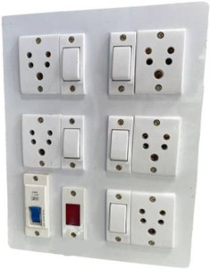 ZOLDYCK Heavy Duty Electric Wooden Switch Board ( 5 Switches 5 Sockets ...