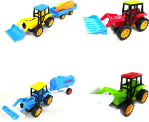 Reyansh Collection Cute Farm Truck, Tractor, Trolley Set with Watertank ...