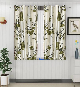 Achintya 153 cm (5 ft) Window Polyester Semi Transparent Curtain (Pack ...