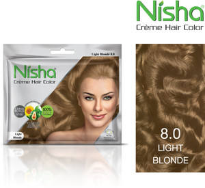 Nisha Creme Hair Color Pouch 40 gm ,Light Blonde (Pack OF 2) , Light ...